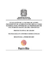 Evaluación de la escoria de acería proveniente de ACERÍAS PAZ DEL RÍO S ...